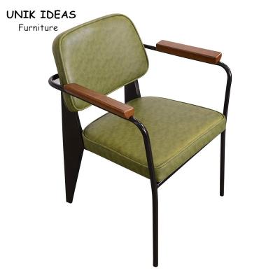 China Restaurant Metal Frame Dining Chair Set with PU Leather Seat 520x500x800mm for sale