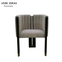 China Nordic Modern Velvet Single Sofa Chair Black Three Legs Custom Color 80cm for sale