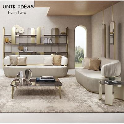 China Modern 3 Seater Leather Sofa with Chaise for Hotel Living Room Customizable for sale
