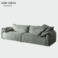 China Italy Modern Velvet Sectional Sofa Set 2650mm 4 Seater Custom Color Living Room Couch for sale