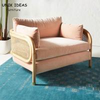 China Modern 3 Piece Living Room Sectional Sofa with Recliners 193cm Rattan Velvet for sale