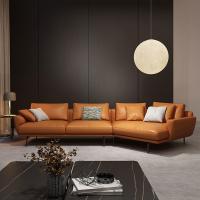 China 114 Inch Modern Sectional Sofa with Chaise Synthetic Leather Living Room Office Furniture for sale
