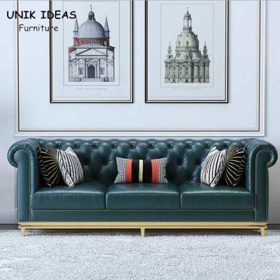 China 84 Inch Navy Blue Modular Corner Sectional Sofa with Solid Wood Frame 3 Seater 2200mm for sale