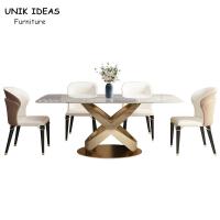 China Slate Rectangular Luxury Dining Table and Chairs 40mm Thickness Home Furniture for sale