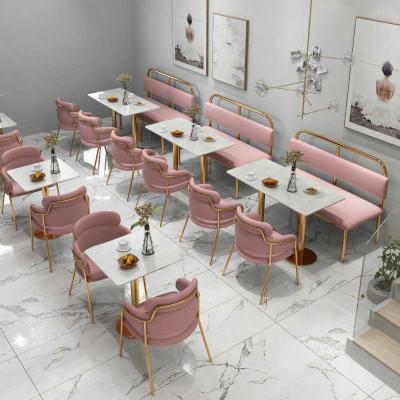 China Nordic Style Metal Velvet Restaurant Dining Table and Chairs Set 120x60x75cm Removable Washable ODM for sale
