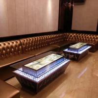 China Customizable Leather Lounge Club Sofa Set with Hand Carved Wood Frame for Hotel KTV Nightclub for sale