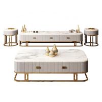 China Luxury Marble Coffee Table 1400x800x440mm Home Living Room Furniture Center Table for sale