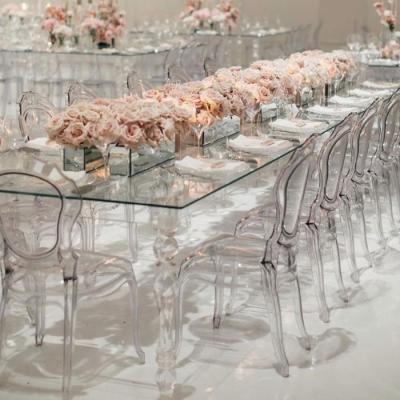 China Rectangular Acrylic Folding Banquet Table Transparent 200x100x75cm Customizable for sale