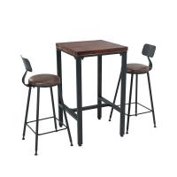 China Wooden Bistro Bar Table Set 60x60x105cm Square High Dining Table for Cafe for sale