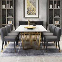 China Stainless Steel Marble Dining Table and Chairs 150x90x75cm Non-Porous for sale