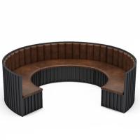 China Combination Leather Club Sofa Curved U Shaped Customized Metal Skeleton for sale