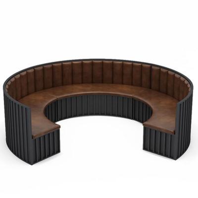 China Combination Leather Club Sofa Curved U Shaped Customized Metal Skeleton for sale