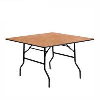 China Outdoor Square Folding Banquet Table 22mm Plywood Party Cocktail Table 122cm for sale