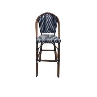 China Weatherproof Outdoor Bar Stools Rattan Bistro Cafe High Bar Chairs 29.5in Seat Height Set of 4 for sale