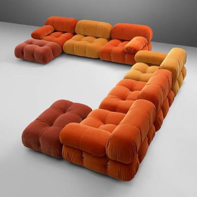 China Modular Sofa Set 3-Seater Lambswool Fabric Living Room Sofa 270cm Solid Wood Frame for sale