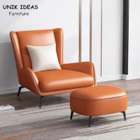 China Nordic Design Single Seater Sofa Chair 75x86x83cm Customizable Leather Living Room for sale