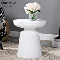 China Fiberglass Round Side Table Nordic Luxury Style 40x45cm for Living Room for sale