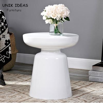 China Fiberglass Round Side Table Nordic Luxury Style 40x45cm for Living Room for sale