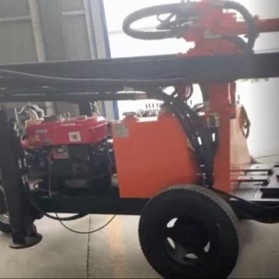 China Trailer Mounted Gl130t Water Well Drill Rig 130m Capacity Air Compressor Drilling for sale