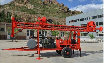 China 200m Depth Water Well Drill Rig Trailer Mounted Diesel Engine for sale