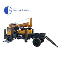 China Hydraulic Drive Trailer Mounted Drill Rig Machine with 70kw Diesel Engine for 260m Depth Water Well Drilling for sale