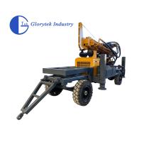 China Hydraulic Drive Trailer Mounted Drill Rig Machine with 70kw Diesel Engine for 260m Depth Water Well Drilling for sale