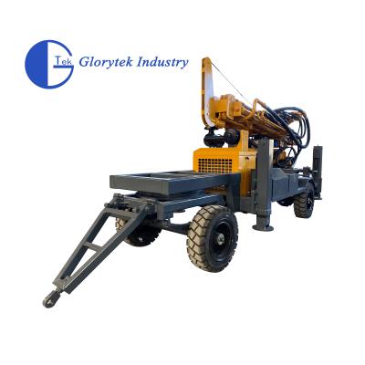 China Hydraulic Drive Trailer Mounted Drill Rig Machine with 70kw Diesel Engine for 260m Depth Water Well Drilling for sale