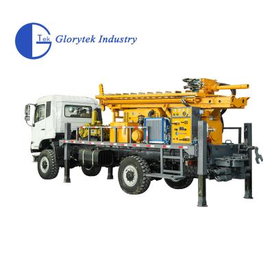 China 500m Depth Full Hydraulic 4X4 Truck Mounted Borehole Water Well Drilling Rig With Bw650 Mud Pump for sale