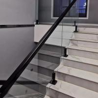 China Modern Glass Railing 42 Inch Height for Indoor Apartment Stairs Safety Handrail for sale
