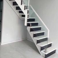 China Modern Glass Railing 42 Inch Height for Indoor Apartment Stairs Safety Handrail for sale