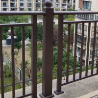 China Wood Top Handrail Post Mounted Stainless Steel Glass Railing for Stairs 42mm for sale