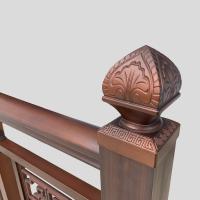 China Wood Top Handrail Post Mounted Stainless Steel Glass Railing for Stairs 42mm for sale