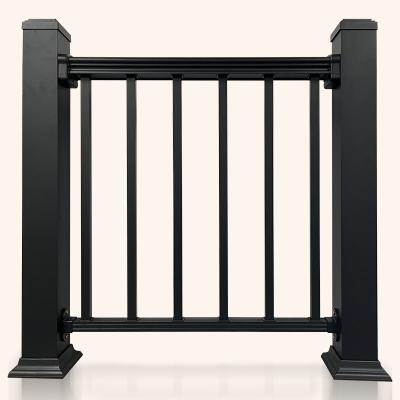 China Wall Mounted Wooden Stair Railing Modern Design Steel Balcony Aluminium Railing 1000mm Height for sale