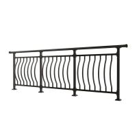 China Apartment French Iron Staircase Railing Wall Mounted Metal Handrails Balustrade 900mm Height for sale
