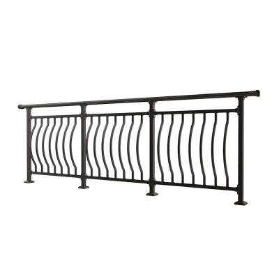 China Apartment French Iron Staircase Railing Wall Mounted Metal Handrails Balustrade 900mm Height for sale