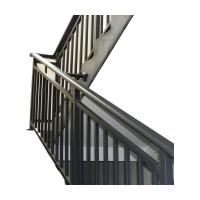 China Wall Mounted Glass Stair Handrail Stainless Steel Pillars Modern Design 12mm Tempered Glass for sale