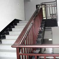 China Wall Mounted Glass Stair Handrail Stainless Steel Pillars Modern Design 12mm Tempered Glass for sale