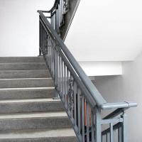 China Wall Mounted Glass Stair Handrail Stainless Steel Pillars Modern Design 12mm Tempered Glass for sale