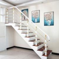 China Apartment Wall Mounted Prima Floating Straight Stairs Central Spine Wood Tread 1200mm for sale