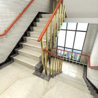 China Modern Floating Tread Wire Balustrade for Wall Mounted Steel Spine Staircase 1200mm for sale