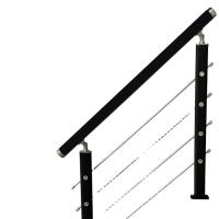 China Modern Iron Stair Railing for Outdoor Wood Stairs Wall Mounted 36 Inch Height for sale
