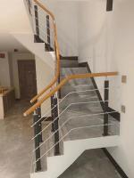 China Modern Iron Stair Railing for Outdoor Wood Stairs Wall Mounted 36 Inch Height for sale