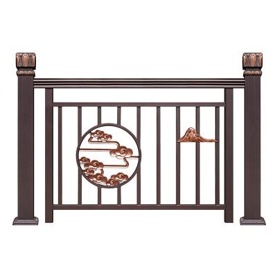 China Modern Metal Indoor Balustrade Wrought Iron Handrail Stair Railing 900mm Height for sale