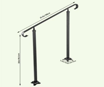 China Wrought Iron Stair Railing 120cm Height for Villa House Customizable Durable for sale