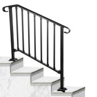 China Indoor Stair Guardrail Iron Riser Flooring Balustrades Balcony Steel Railing 900mm Height for sale