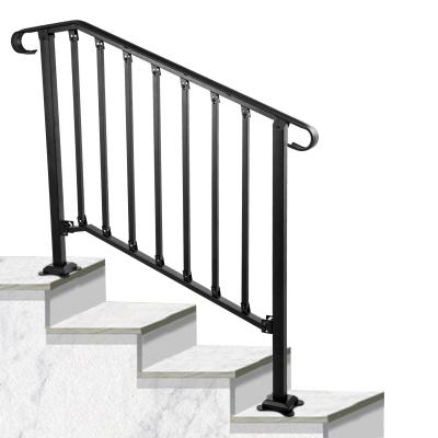 China Indoor Stair Guardrail Iron Riser Flooring Balustrades Balcony Steel Railing 900mm Height for sale