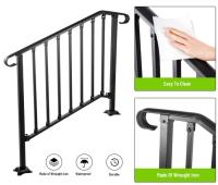 China Indoor Stair Guardrail Iron Riser Flooring Balustrades Balcony Steel Railing 900mm Height for sale