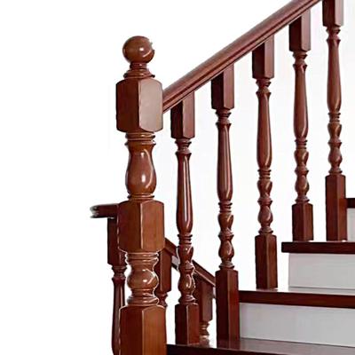 China Modern Office Building Decorative Wood Stair Railing with Baluster Spindles Wall Mounted 1 Year Warranty for sale