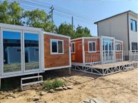 China Waterproof Prefab Container House Polygon Roof Tempered Glass 3 Years Warranty for sale