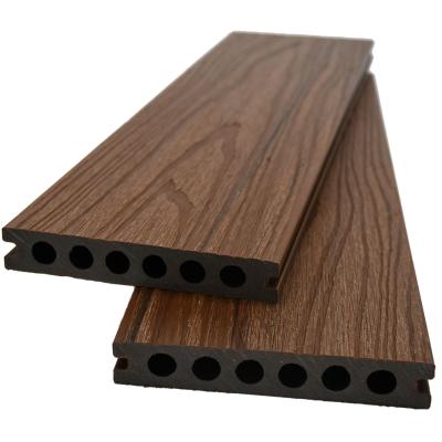China Modern Pear Wood Outdoor WPC Flooring 22-35mm Thickness with Both Side Lamination PP Plastic for sale